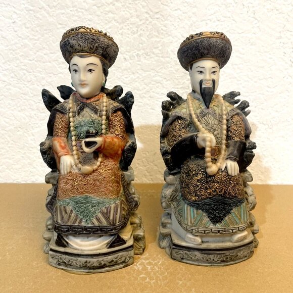 Art | Vintage Chinese Emperor Empress Resin Statues Figurines Made In ...